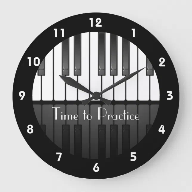 Piano Keyboard Design Clock | Zazzle