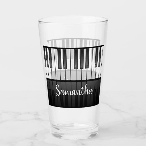 Piano Keyboard Design Drinking Glass | Zazzle