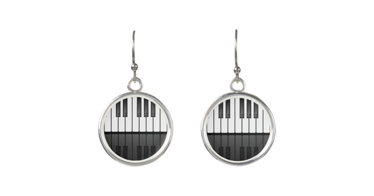Piano Keyboard Design Drop Earrings | Zazzle