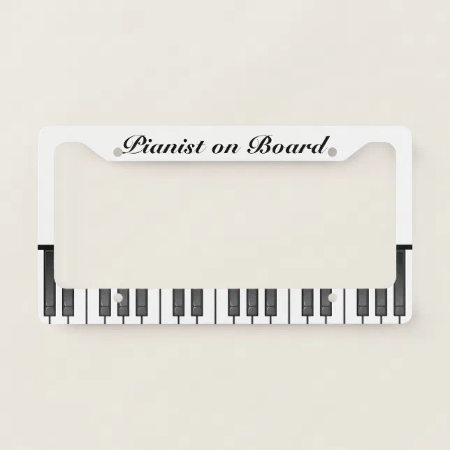 Piano Keyboard Design License Plate Frame | Zazzle