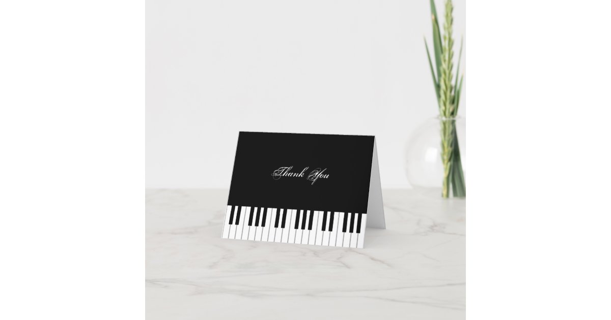 Piano Keyboard Elegant Personalized Musician's Thank You Card | Zazzle