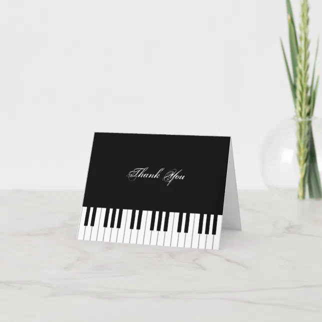 Piano Keyboard Elegant Personalized Musician's Thank You Card | Zazzle