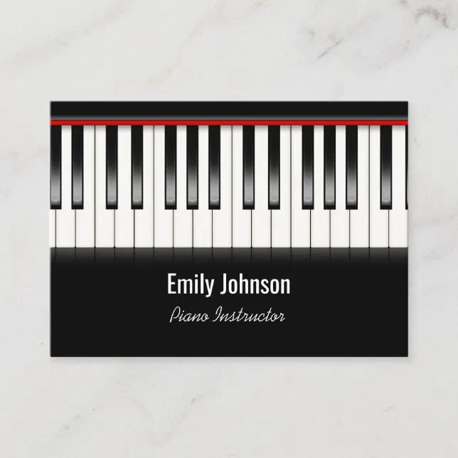 Piano keyboard for Piano teacher Business Card | Zazzle