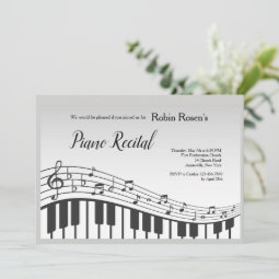 Piano Keyboard Invitation | Zazzle