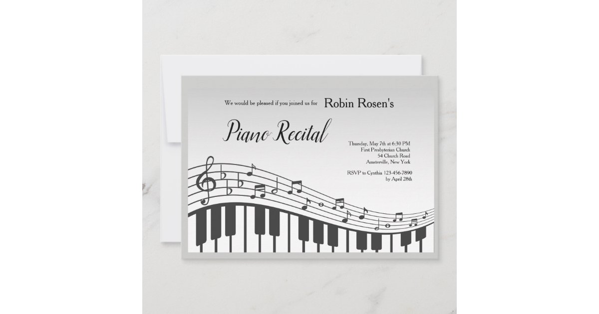 Piano Keyboard Invitation | Zazzle