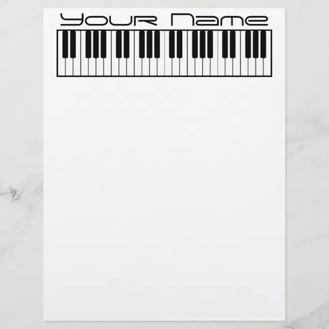 Piano Keyboard Letterhead Stationary | Zazzle