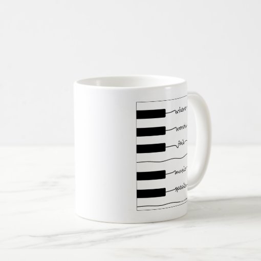Piano Keyboard Mug with Inspirational Quote | Zazzle