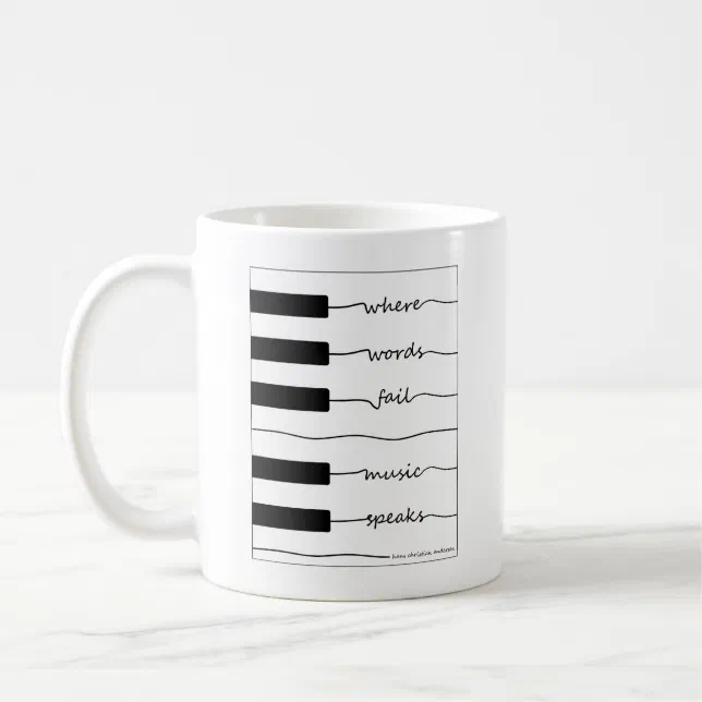 Piano Keyboard Mug with Inspirational Quote | Zazzle