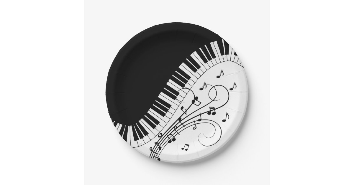 Piano Keyboard Music Design Paper Plates | Zazzle