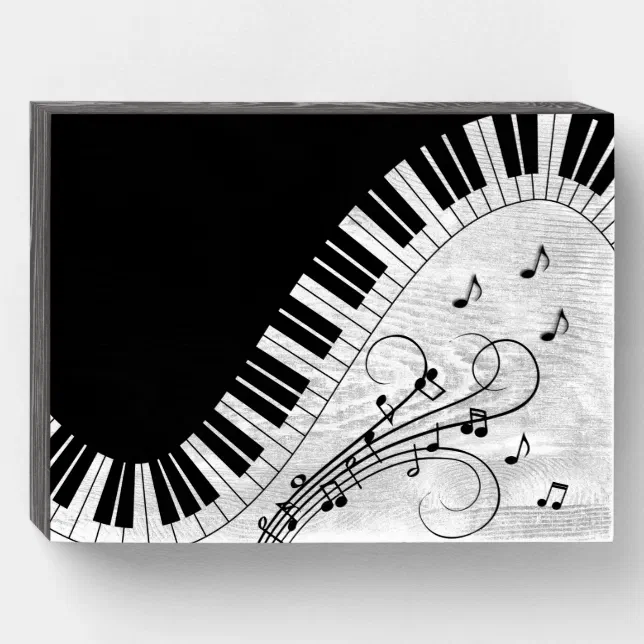 Piano Keyboard Music Design Wooden Box Sign | Zazzle