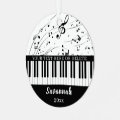 Piano Keyboard Music Notes Custom Colors Metal Ornament | Zazzle