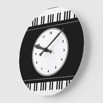 Piano keyboard music wall clock | Zazzle