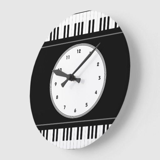 Piano keyboard music wall clock | Zazzle