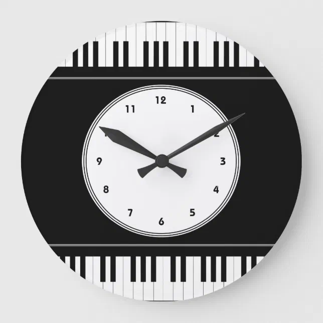 Piano keyboard music wall clock | Zazzle