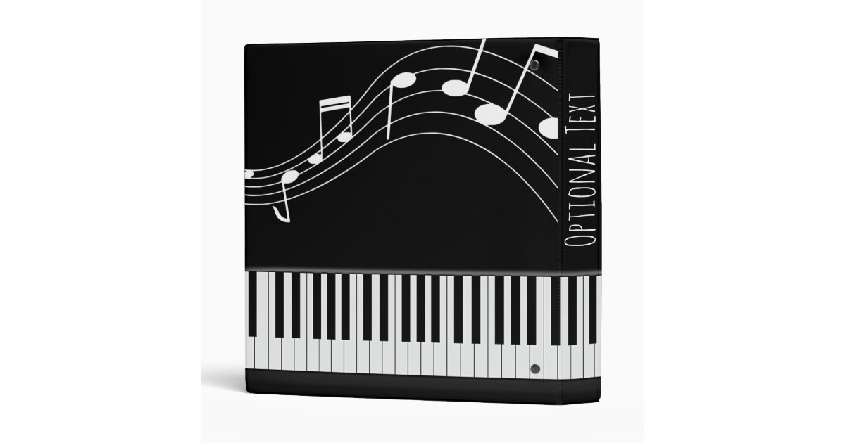 Piano Keyboard & Musical Notes 3 Ring Binder | Zazzle