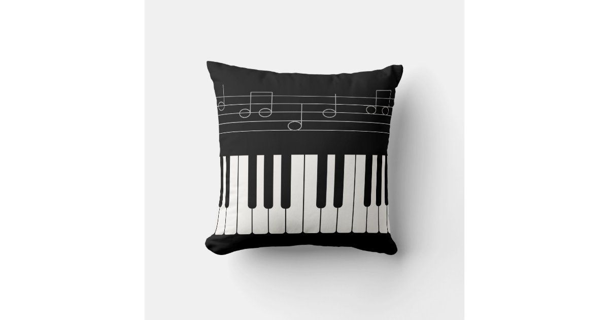 Piano keyboard throw pillow | Zazzle