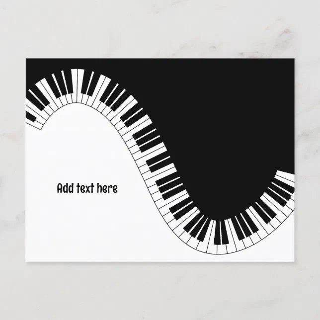 Piano Keyboard Waves TEMPLATE Postcard | Zazzle