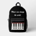 Piano Keyboard With Music Quote Printed Backpack | Zazzle