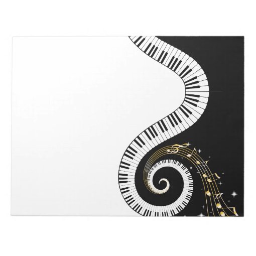 Piano Keys and Gold Music Notes | Zazzle