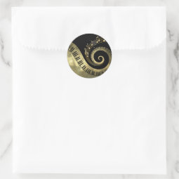 Piano Keys and Gold Music Notes golden Stickers | Zazzle