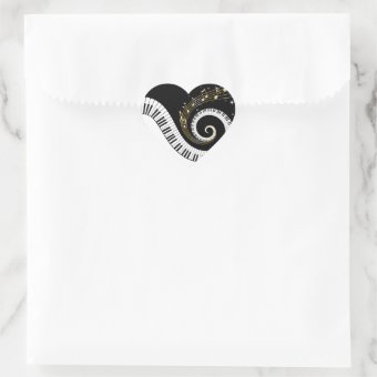Piano Keys and Gold Music Notes Stickers | Zazzle