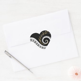 Piano Keys and Gold Music Notes Stickers | Zazzle