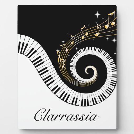 Piano Keys and Gold Music Notes Stickers Plaque | Zazzle