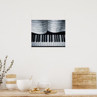 Piano Keys and Music Book Poster | Zazzle