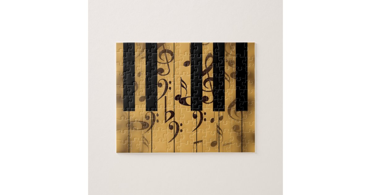 Piano Keys and Musical Notes Jigsaw Puzzle | Zazzle