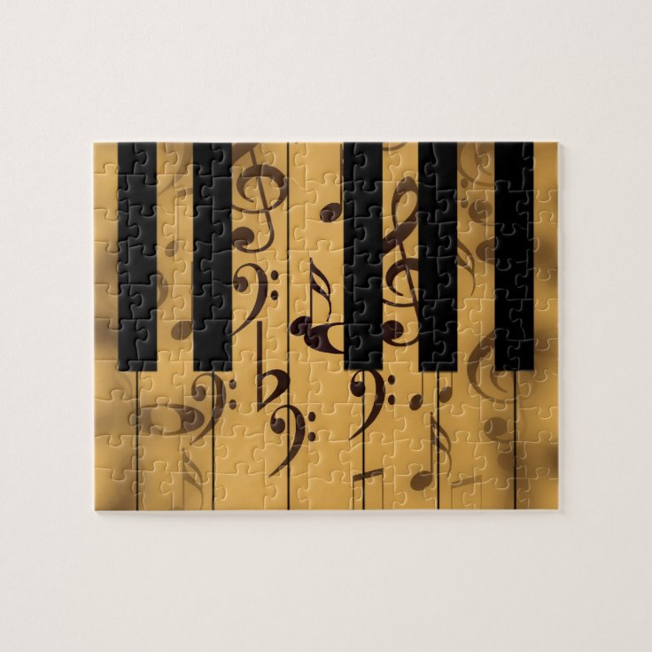 Piano Keys and Musical Notes Jigsaw Puzzle | Zazzle