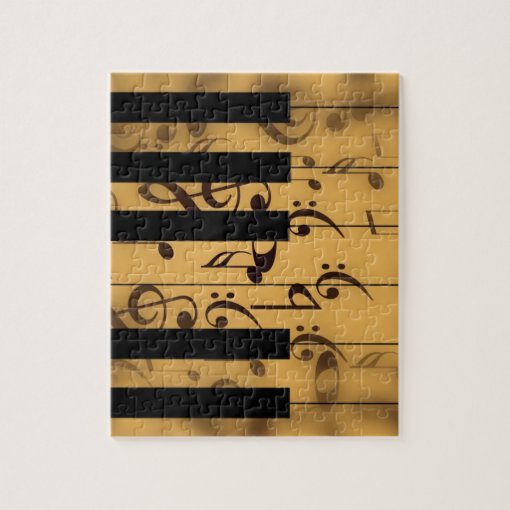 Piano Keys and Musical Notes Jigsaw Puzzle | Zazzle