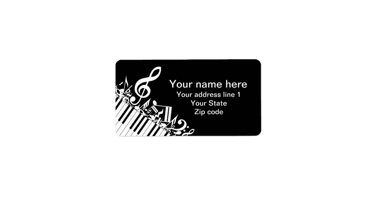 Piano Keys and Musical Notes Label | Zazzle