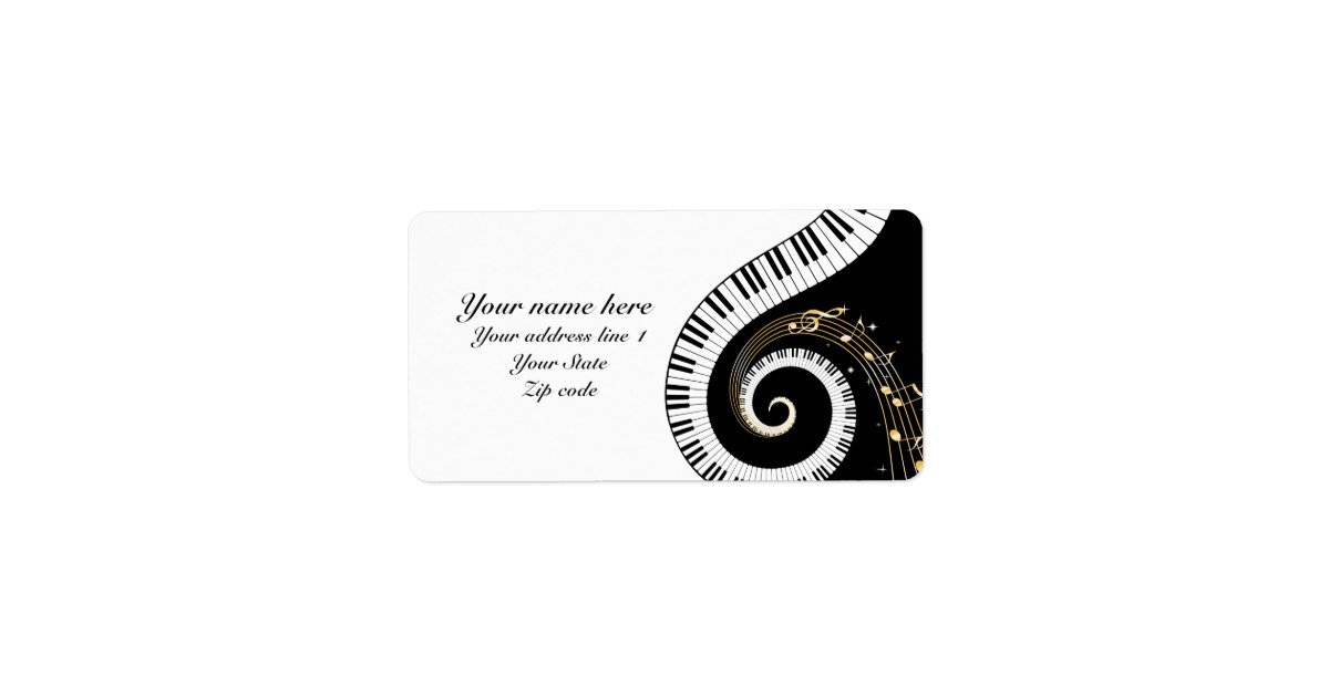 Piano Keys and Musical Notes Label | Zazzle