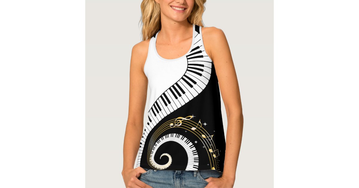 Piano Keys and Musical Notes Tank Top | Zazzle