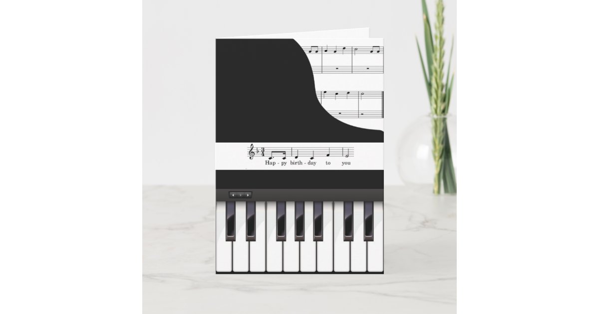 piano keys birthday greeting card | Zazzle