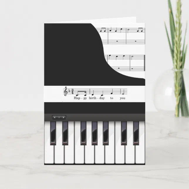 piano keys birthday greeting card | Zazzle