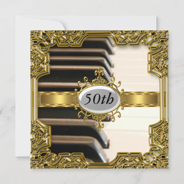 Piano Keys Birthday Party Glamour Hot Invitation | Zazzle