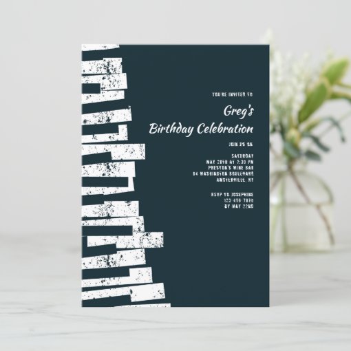 Piano Keys Birthday Party Invitation | Zazzle