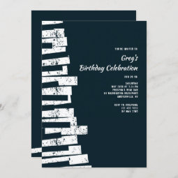 Piano Keys Birthday Party Invitation | Zazzle