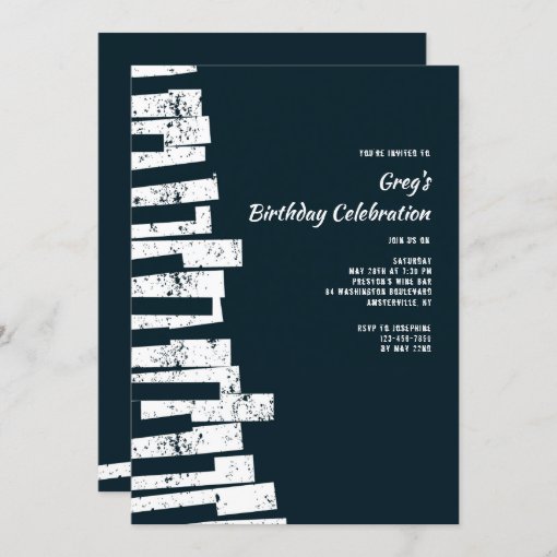 Piano Keys Birthday Party Invitation | Zazzle