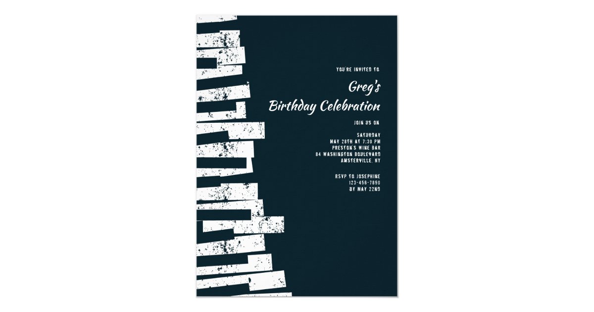 Piano Keys Birthday Party Invitation | Zazzle.com