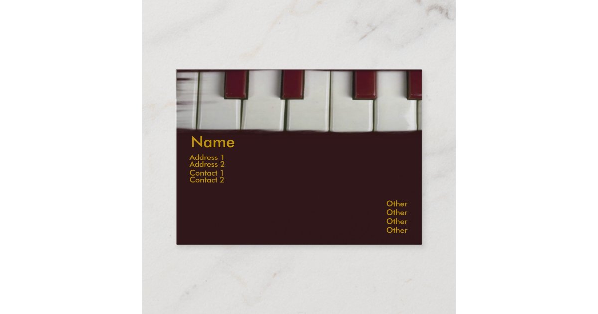 Piano Keys Business Card | Zazzle