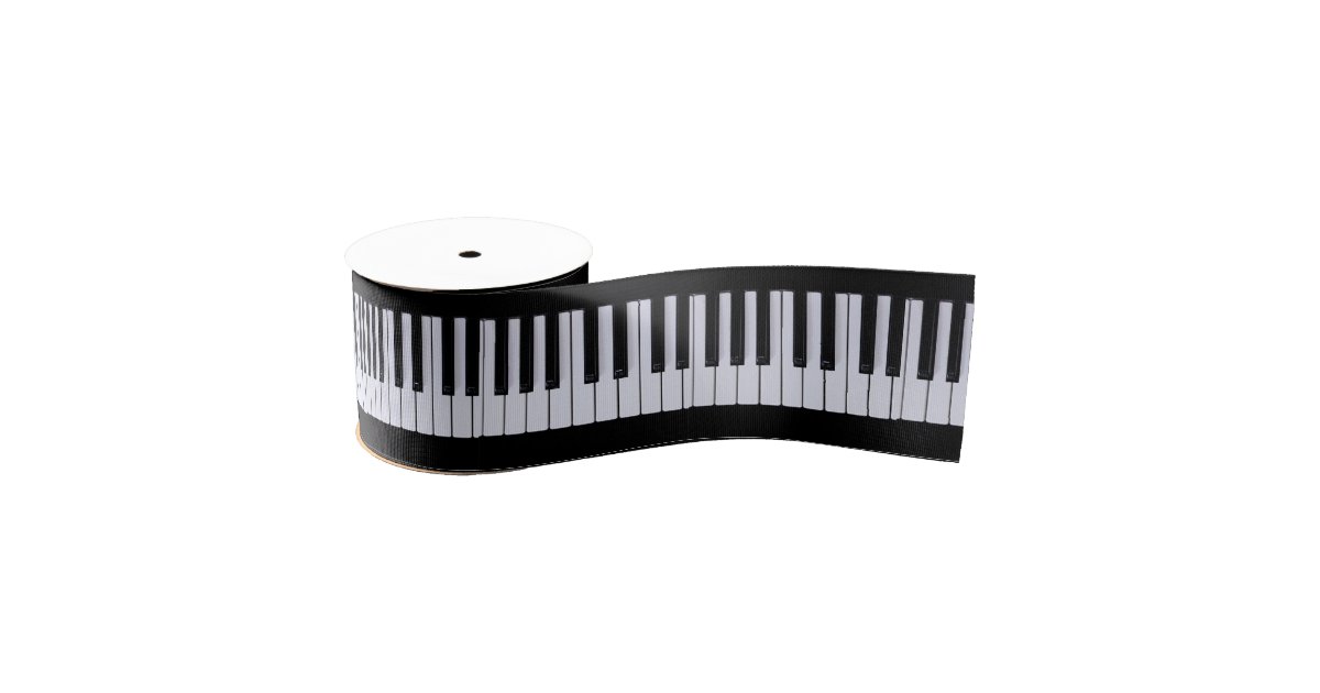 Piano Keys Grosgrain Ribbon | Zazzle