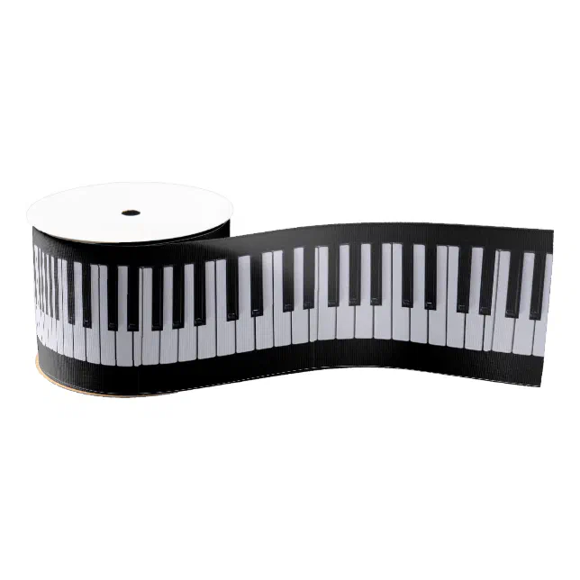 Piano Keys Grosgrain Ribbon | Zazzle