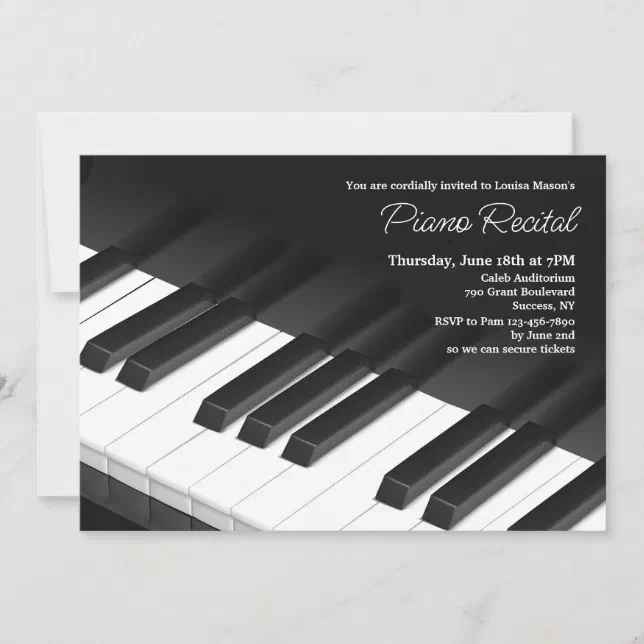 Piano Keys Invitation | Zazzle