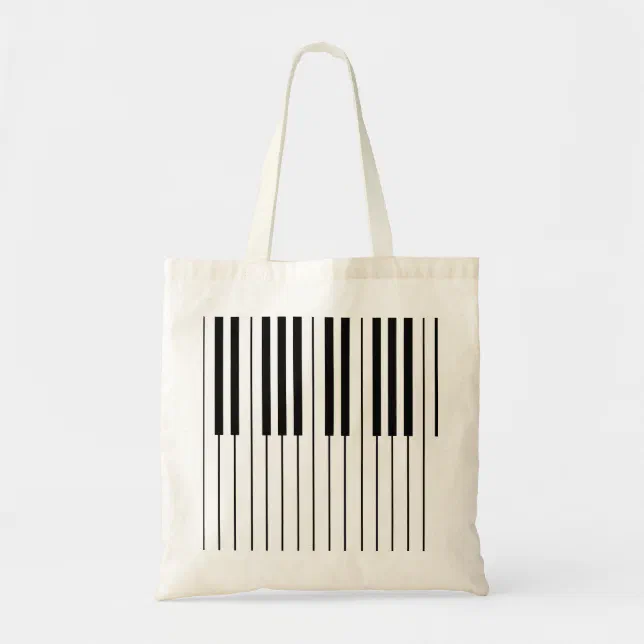 Piano Keys ivory white and black Tote Bag | Zazzle