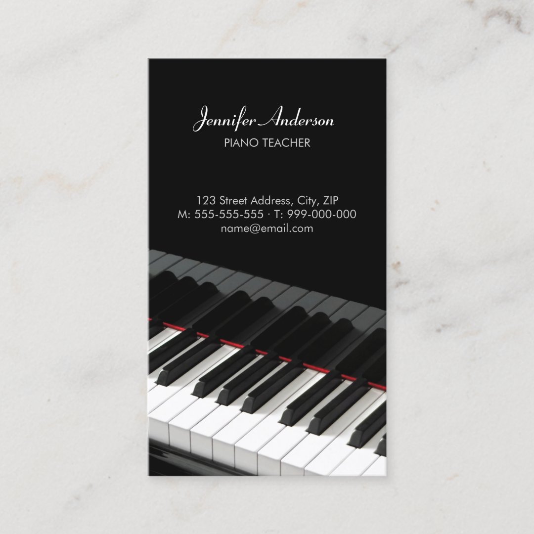 Piano Keys Music business card | Zazzle
