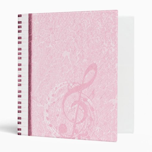 Piano keys & music note-Pink_Binder Binder | Zazzle