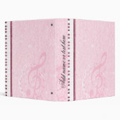 Piano keys & music note-Pink_Binder Binder | Zazzle