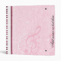 Piano keys & music note-Pink_Binder Binder | Zazzle